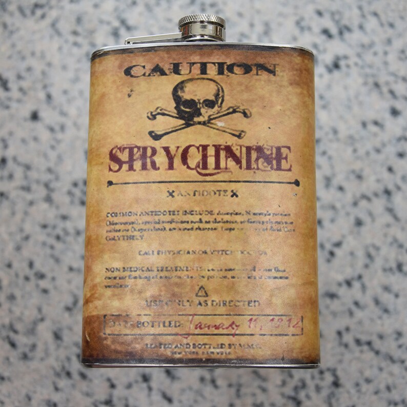 Arsénico, cianuro, veneno, estricnina, vacuna Matraz de acero ...