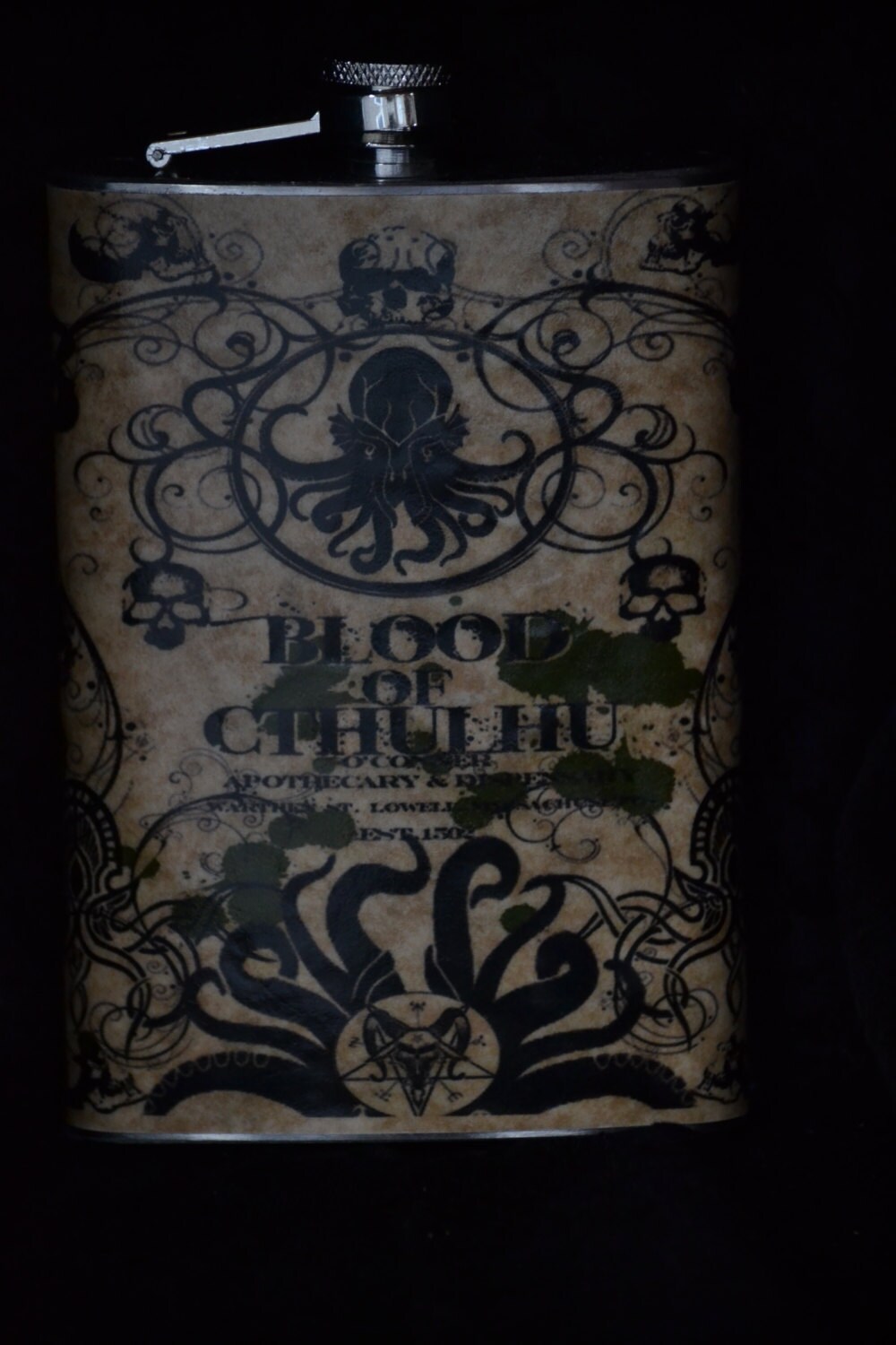 Cthulhu Blood or Medusa Blood - 8oz Stainless Steel Flask - Etsy