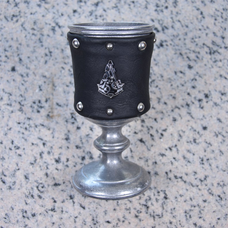 Video Game Inspired , Statesmetal Goblet, Wrapped in Leather Studded ...