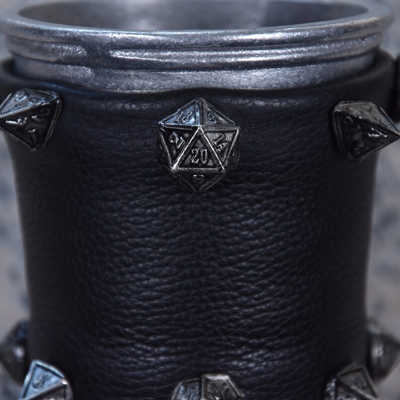 DND Inspired Metal Goblet Wrapped With Leather Band - Etsy