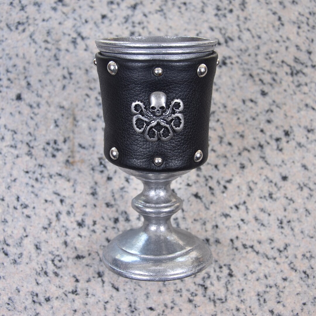Super Hero Inspired , Statesmetal Goblet/tankard, Wrapped in Leather ...