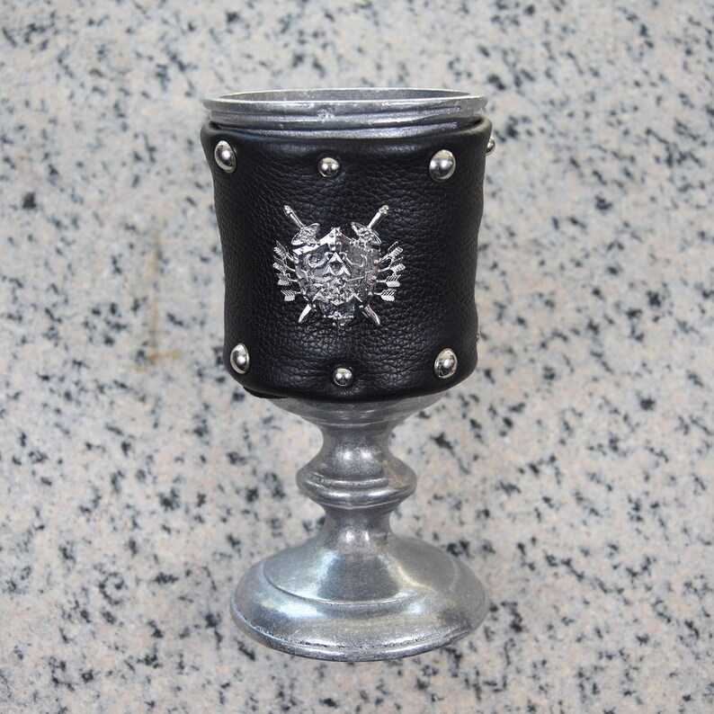 Video Game Inspired , Statesmetal Goblet, Wrapped in Leather Studded ...