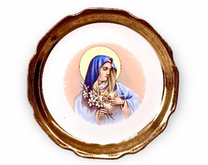 Virgin Mary Immaculate Heart of Virgin Mary Plate Crest-o-gold SABIN ...