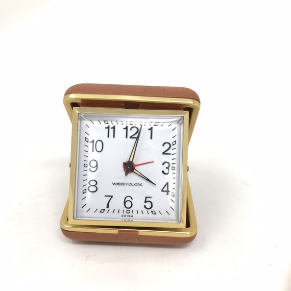 Westclox Folding Travel Alarm Clock Clamshell Brown Case Gold - Etsy