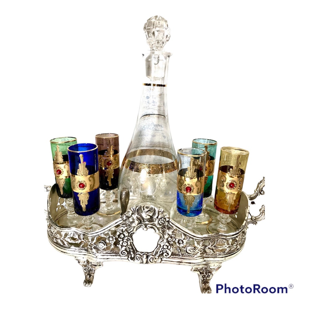 Liqueur Bar Set, Liqueur Glasses, Barware Sets, Vintage Barware Sets ...