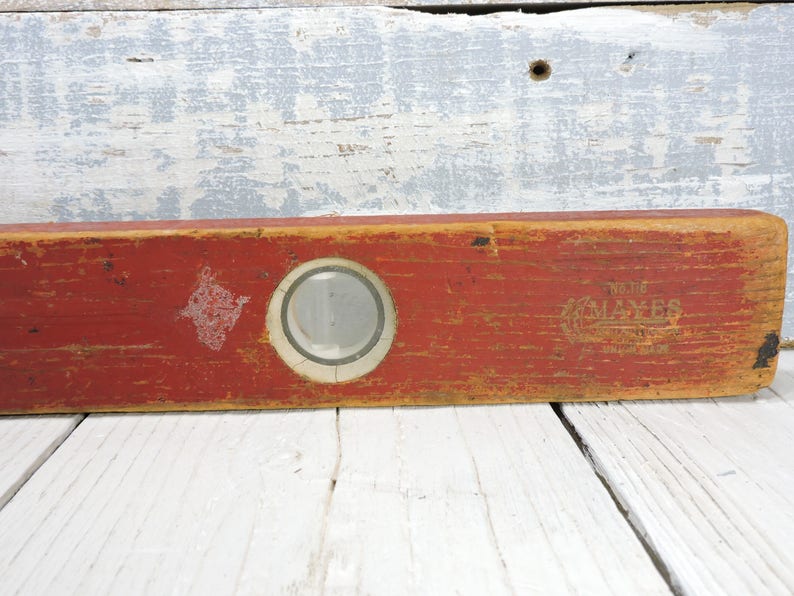 Level Old Tool: Mayes Red Wood Level Antique Primitive Wood - Etsy