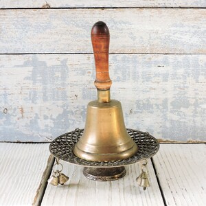 School Bell Brass Bell Vintage School Bell Wood Handle Bell on | Etsy