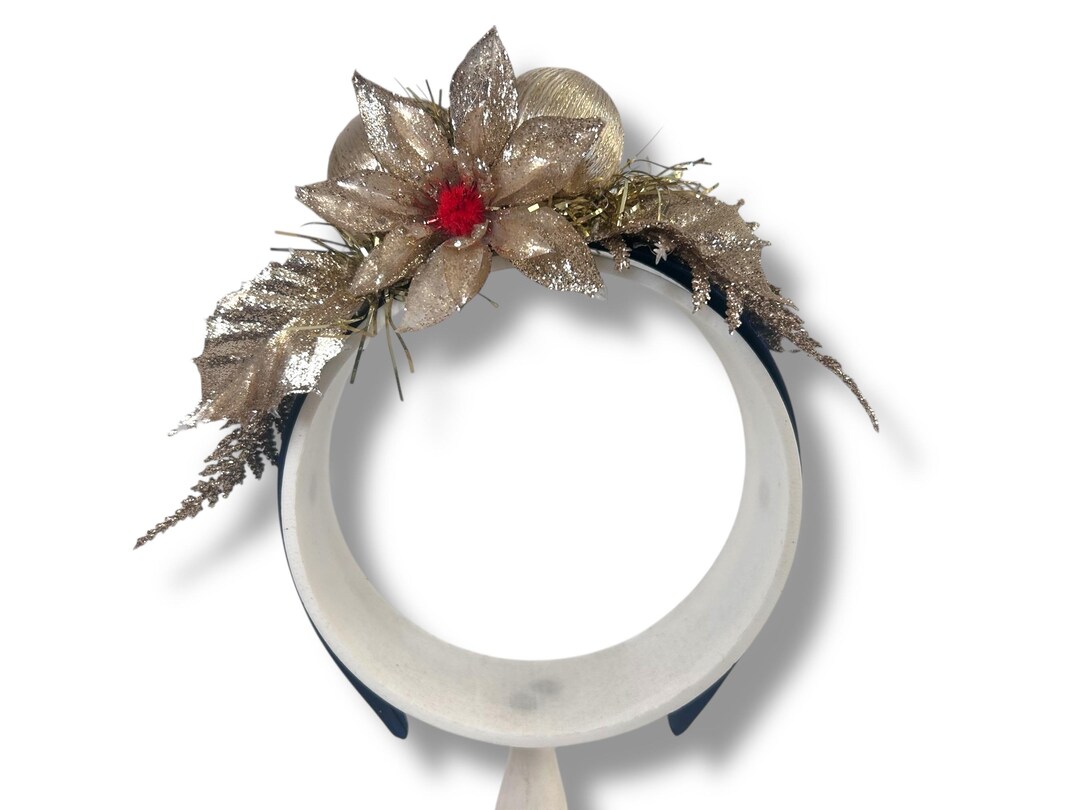 Gold Poinsettia Christmas Headband, Holiday Headband - Etsy