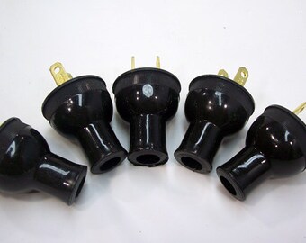 Round Electrical Plug 1-Plug Vintage Style Black | Etsy