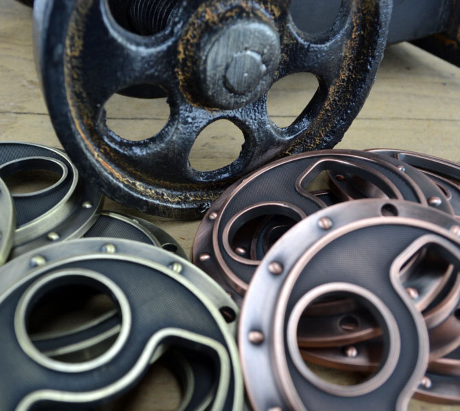 Steampunk Gauge Face - Antique Nickel - Industrial Gauge - Vintage ...