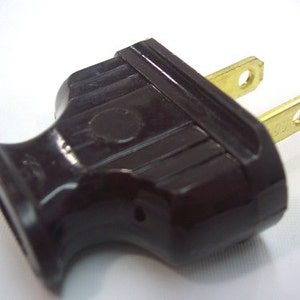 Electrical Plugs - 5-pack - Vintage Style - Dark Brown - 2-prong ...