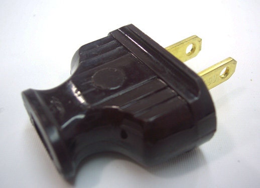 Electrical Plugs - 5-pack - Vintage Style - Dark Brown - 2-prong ...