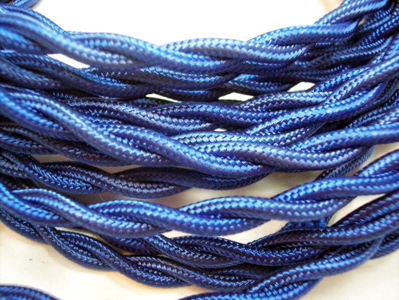 Blue 25-ft Cloth Covered Rayon Twisted Wire - Vintage Style Wire ...