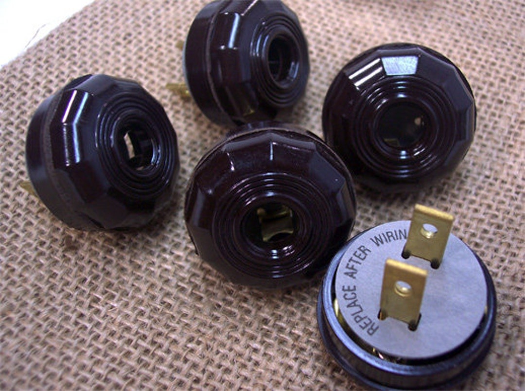 Bakelite Style Electrical Plug - Antique Style - 5-pack - Dark Brown ...