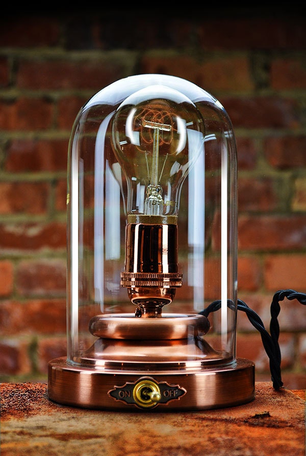 GLASS DOME - 4X7 - Steampunk Glass Case - Edison Lamp Case - Etsy