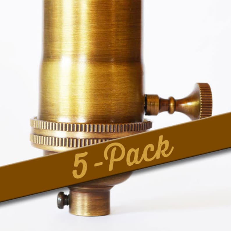 5-pack Electrical Lamp Socket - Light Socket - Antique Brass Finish - Etsy
