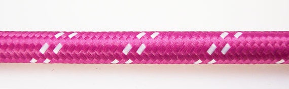 Megenta & White Check Cloth Covered Wire Round Pulley Cord | Etsy