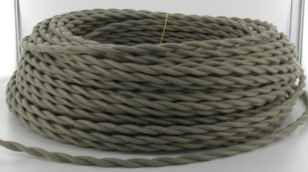 Gray Cotton 50-foot Electrical Cord - Cloth Covered Twisted Wire ...