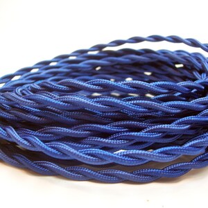Blue 25-ft Cloth Covered Rayon Twisted Wire - Vintage Style Wire ...