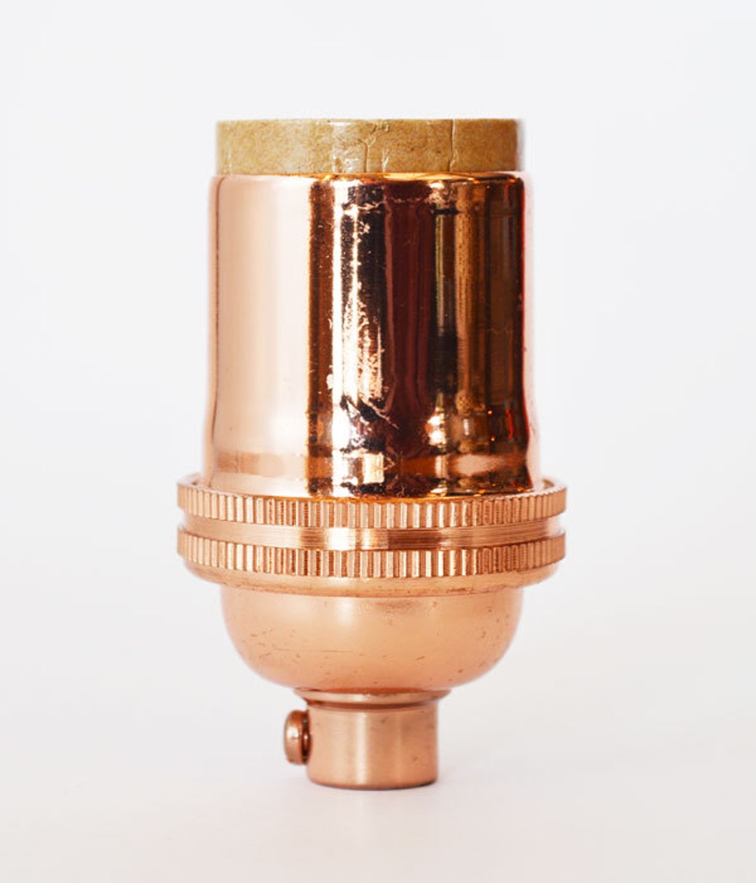 Keyless Light Socket - Polished Copper Finish - Pendant Socket - Solid ...