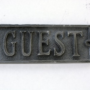 Plaque - Sign - Cast Plaque - GUEST - Door Sign - Bathroom Sign - Door ...