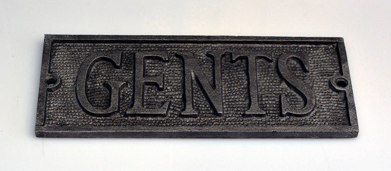 Plaque - Sign - Cast Plaque - GENTS - Door Sign - Bathroom Sign - Door ...