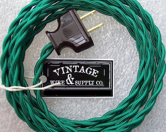 DARK BROWN Lamp Cord Cloth Covered Wire 8-ft Cordset | Etsy