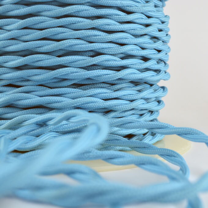 Sky Blue Cloth Covered Wire 7-ft Antique Style Lamp Cord - Etsy