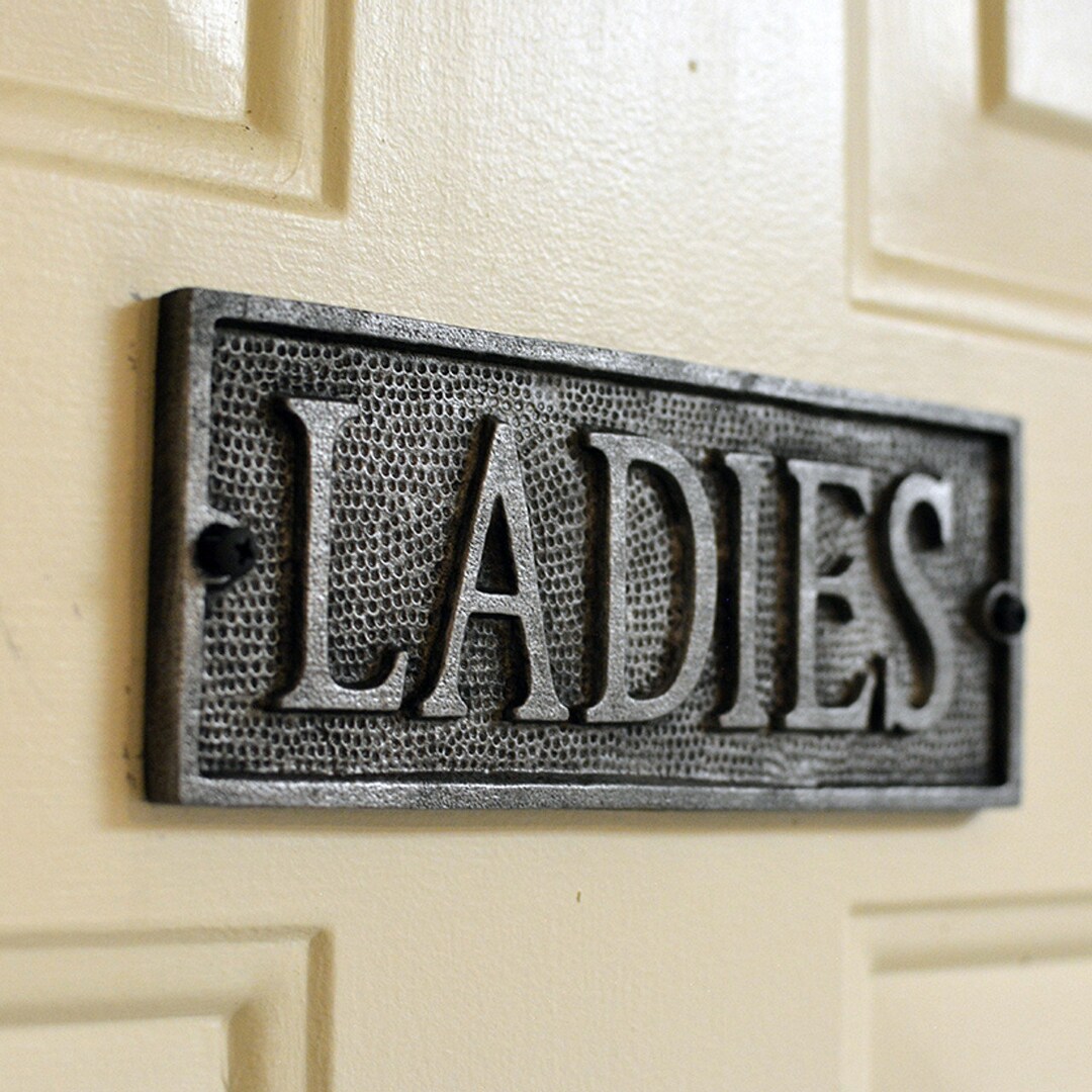 Plaque - Ladies Sign - Cast Plaque - LADIES Door Sign - Bathroom Sign ...