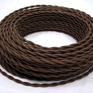 DARK BROWN - Lamp Cord - Cloth Covered Wire - 8-ft Cordset - Rewire ...