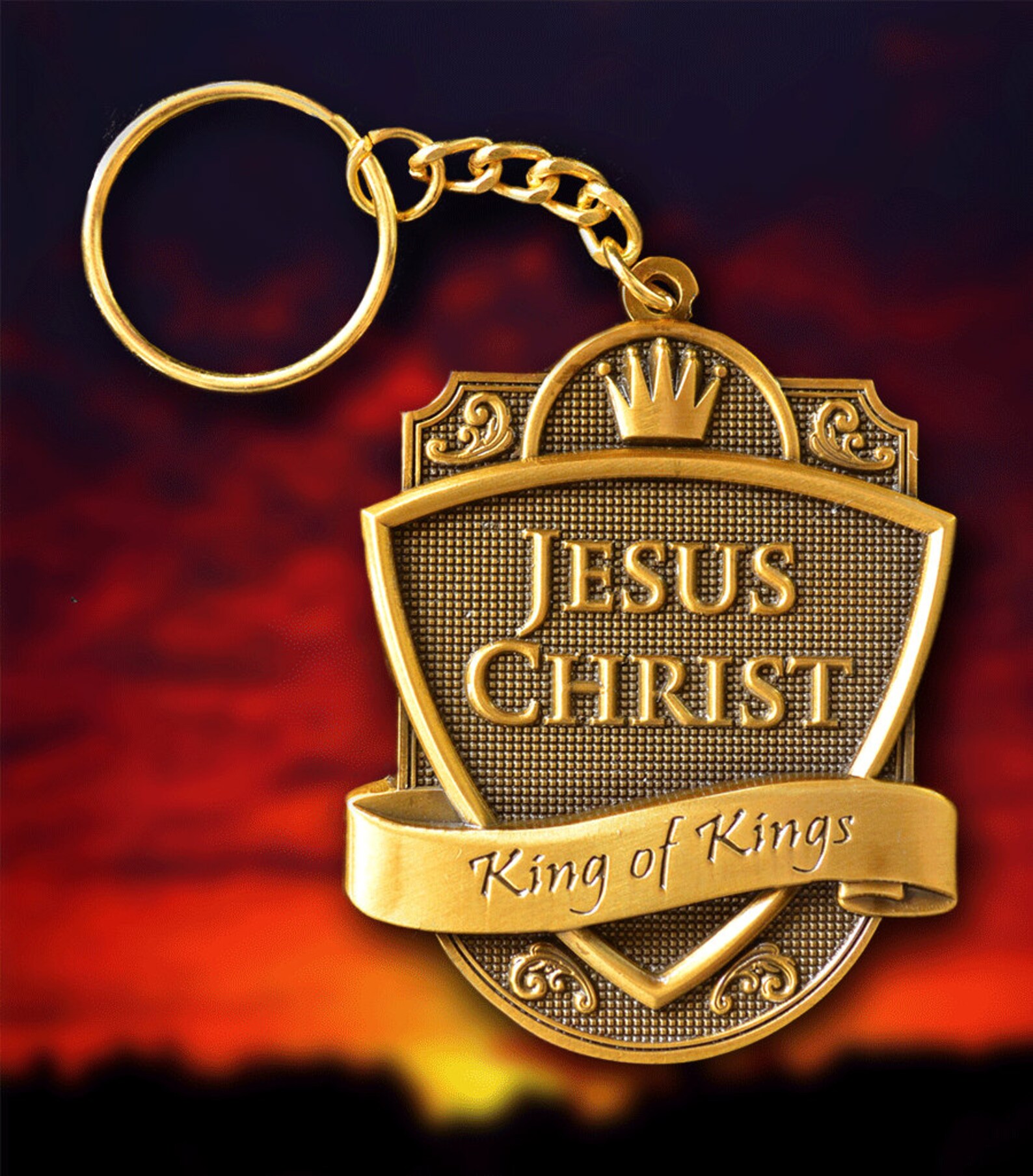 KEY CHAIN Jesus Christ Accessory Antique Gold Hand-rubbed - Etsy
