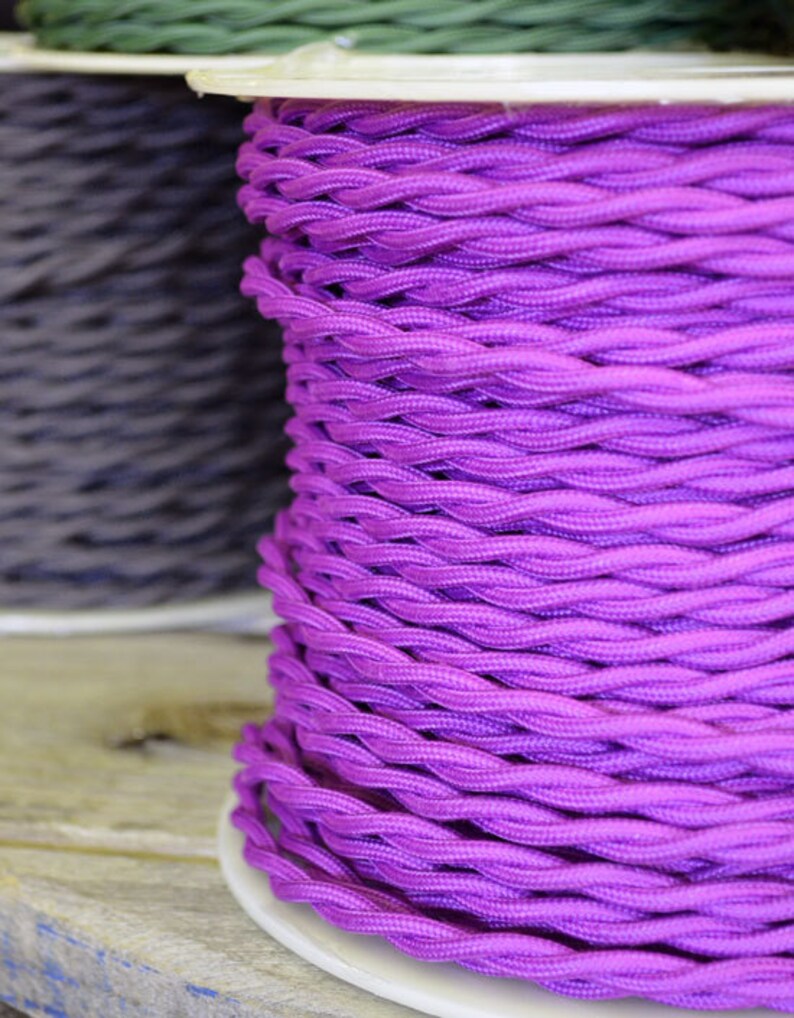 Purple Wire 25-foot Cloth Covered Cord Twisted 18ga Wire - Etsy