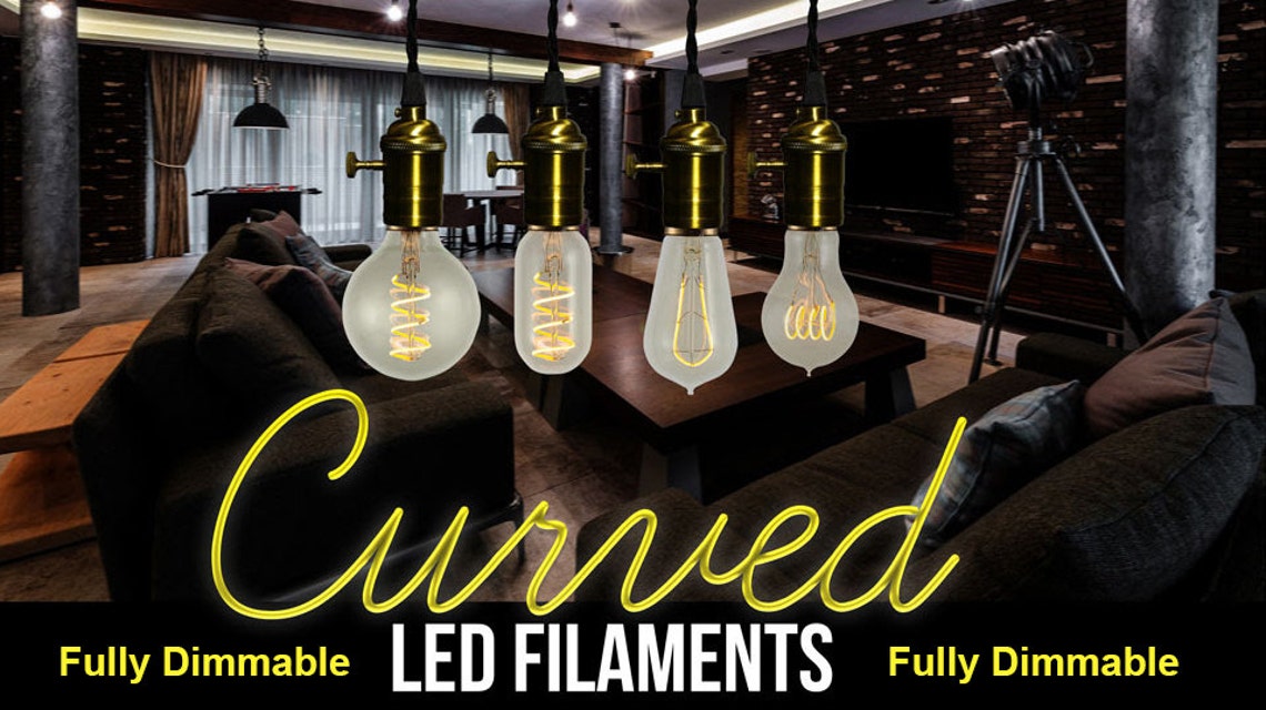 LED - ST18 - Hairpin Curved Filament - Dimmable - Edison Bulb - Etsy