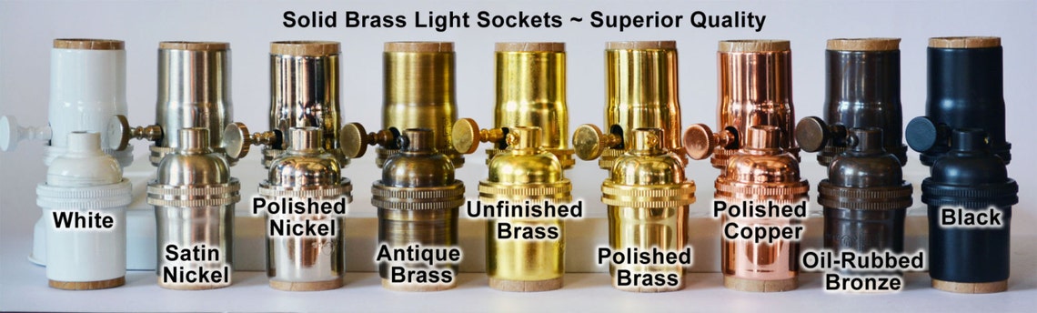 Keyless Light Socket - White Finish - Pendant Socket - Solid Brass ...