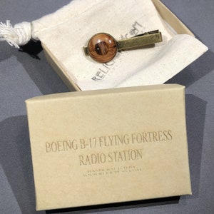 Historical Antiqued Brass Tie Clip Made Using Wood From a Radio Station ...
