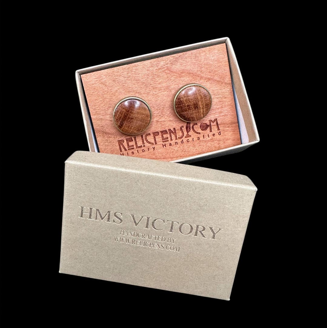 Historical Cuff Links Made Using Oak From the HMS Victory in Antiqued ...