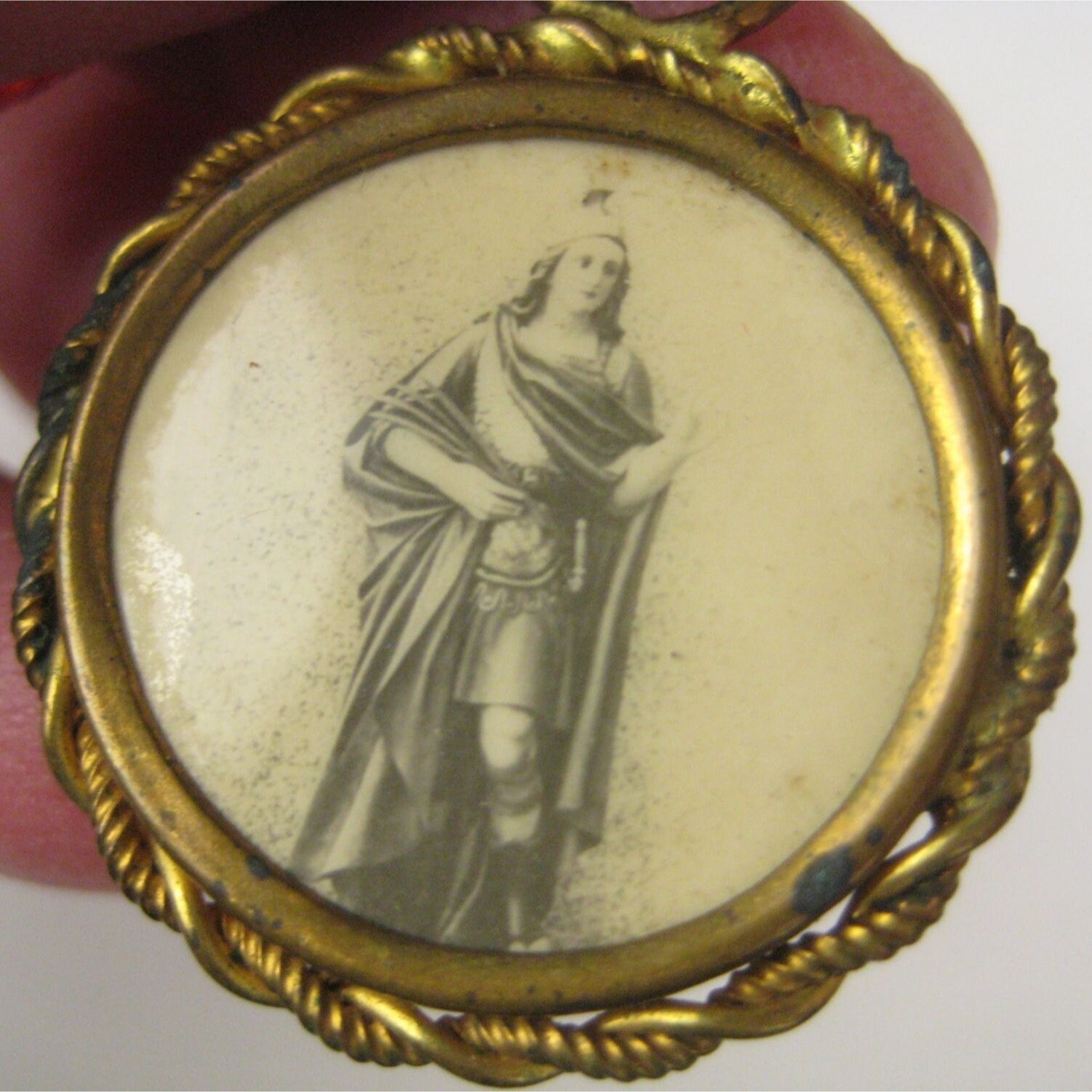 Minerva Athenia Goddess War Medal Vintage Brooch Pin 2 in Medallion ...