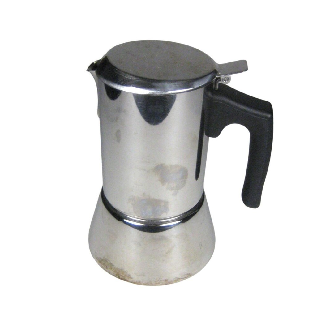 Vintage Italian Inox Coffee Pot Espresso Stovetop Metal Kitchenware ...