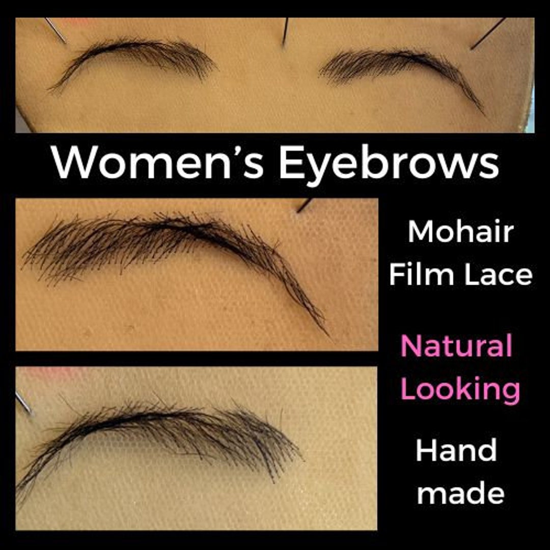 Women's Eyebrows High Quality Natural Looking, Black Mohair Film Lace ...