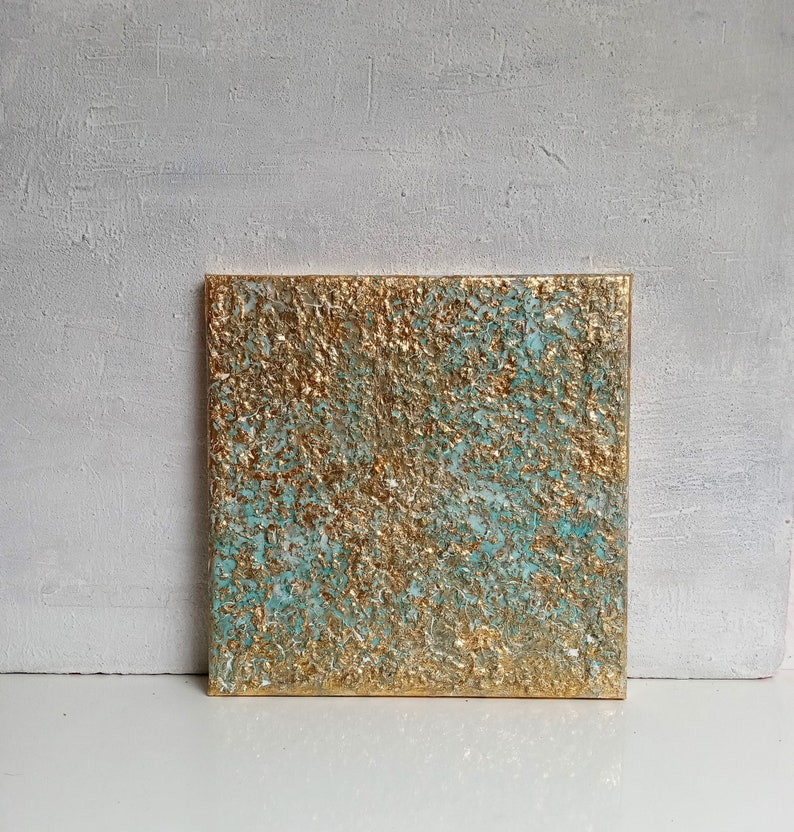 Gold Leaf Painting Acrylic Painting 12x12 Painting | Etsy UK