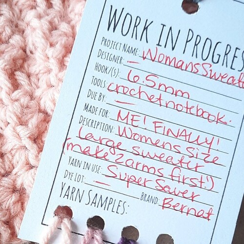 8 off the Hook Work in Progress Tags. WIP Hang Tag for | Etsy