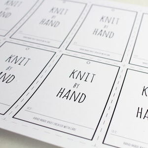 8 Tag Page PDF Instant Download - Knit by Hand - DIY Printable Knitting ...