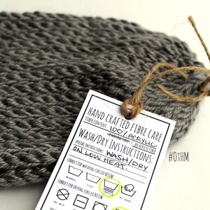 Hand Crafted Fiber Care Tags. Wash/dry Instruction Hang Tag for ...
