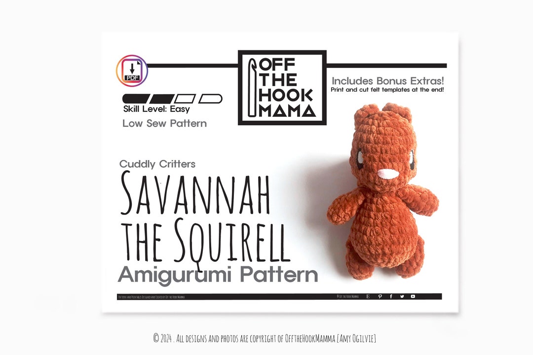 Savannah the Squirrel, Cuddly Chenille Critters Series Vol 4. Plush ...