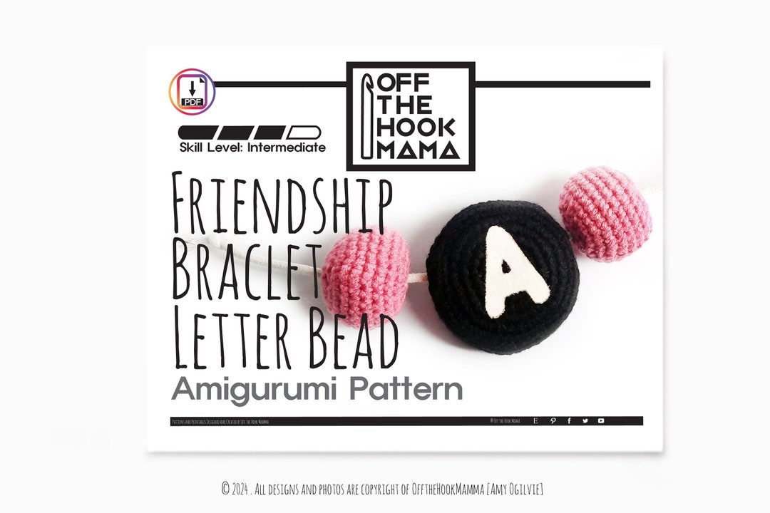Jumbo Crochet Friendship Bracelet Letter Bead Pattern (PDF) - Etsy