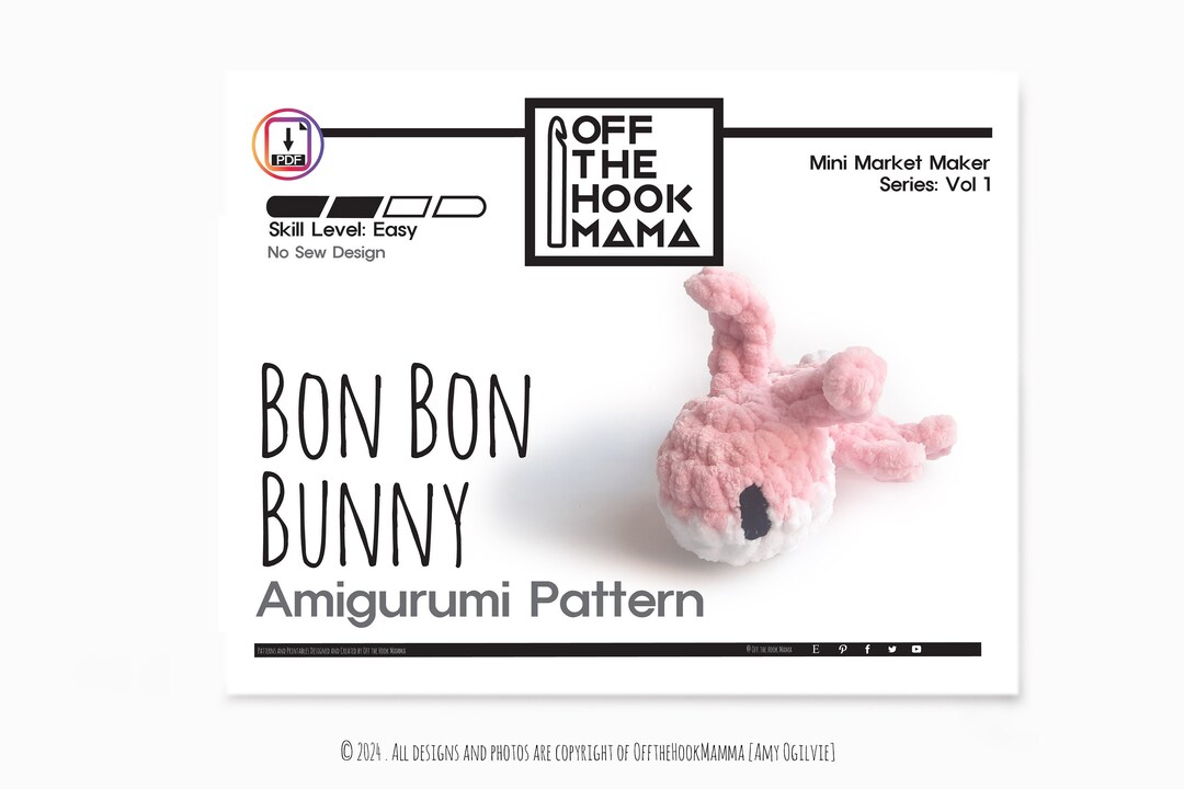 Bon Bon Bunny, Mini Market Maker Series Vol 1. Plush Amigurumi Rabbit ...