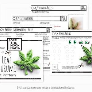 Boho Crochet Ouid Flower PATTERN Weed Leaf Amigurumi, Crochet Pot ...