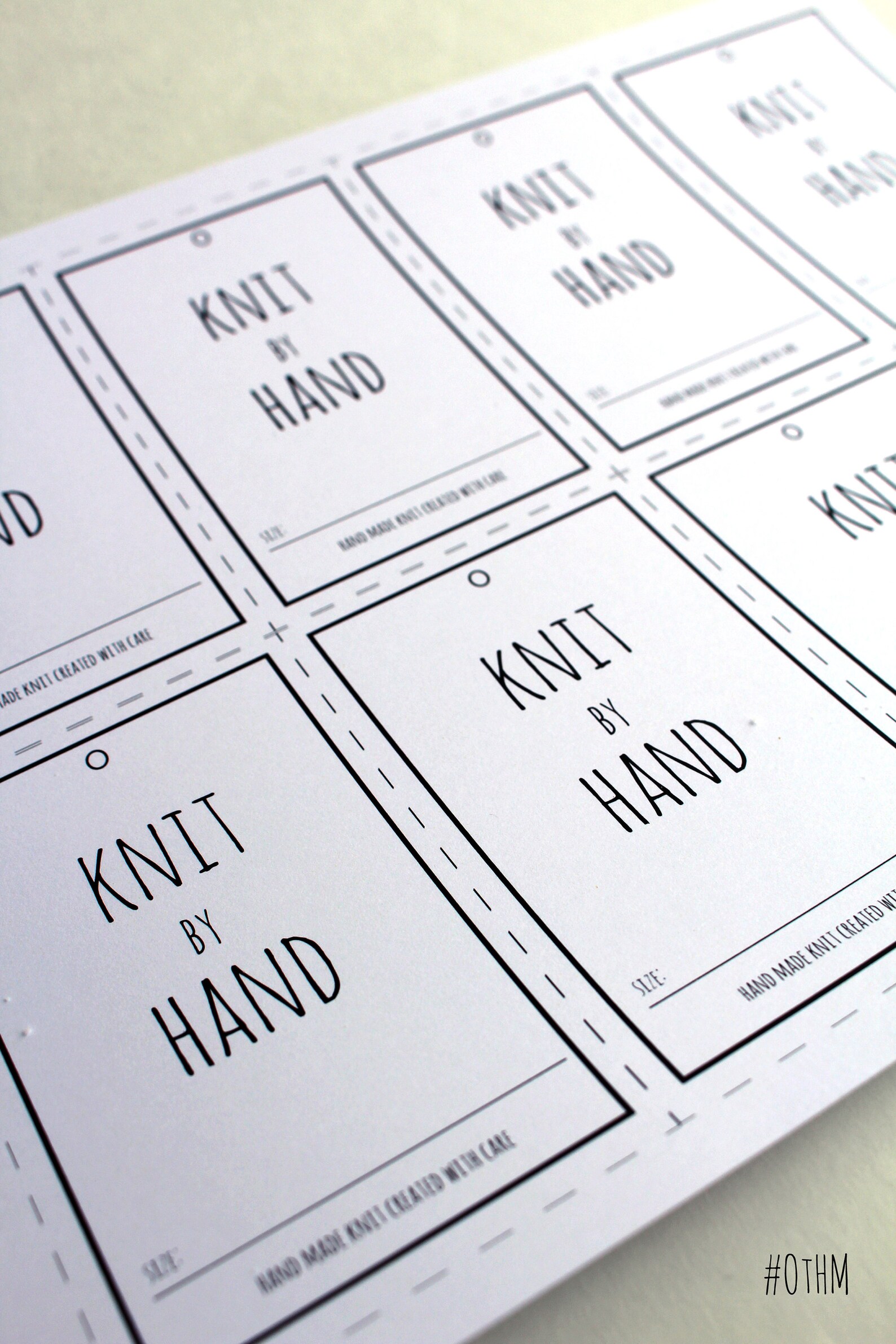 8 Tag Page PDF Instant Download Knit by Hand DIY Printable Knitting ...