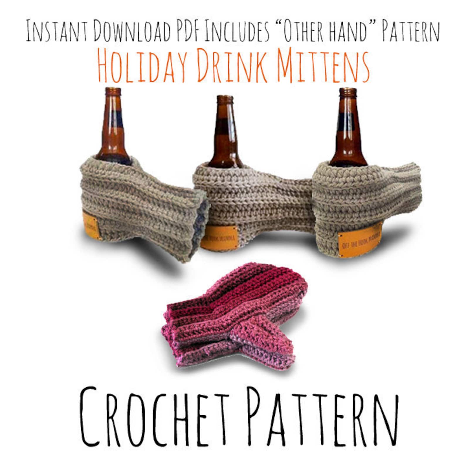 Crochet Pattern Beer Mitten Drink Glove Beer Buddy Pattern. - Etsy