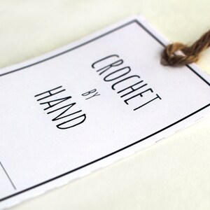 DIY Crochet Tags - Print and Cut. Size & Material Fiber Care Hang ...
